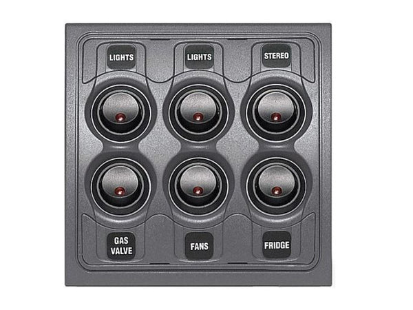 12 Volt Control Panel RV Traveller 6 Way Panel – Gipsy Caravans